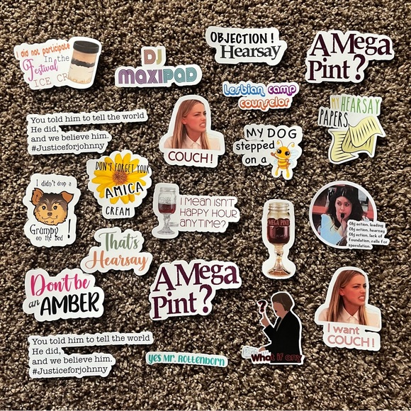 Disney | Accessories | Johnny Depp Amber Heard Trial Stickers | Poshmark